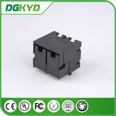 China 2 x 2 puerto multi RJ45 apilado Ethernet Jack modular para el uso del transmisor-receptor en venta