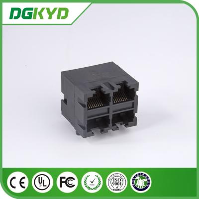 China 2 x 2 puerto multi RJ45 apilado Ethernet Jack modular para el uso del transmisor-receptor en venta