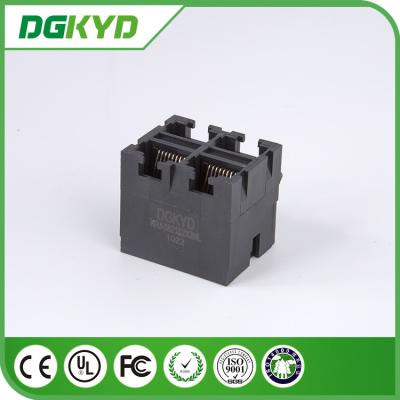 China 2 x 2 puerto multi RJ45 apilado Ethernet Jack modular para el uso del transmisor-receptor en venta