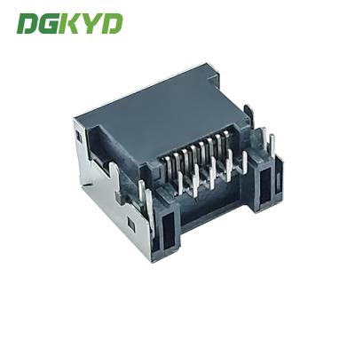 중국 낮은 프로필 Rj45 여성 커넥터 DIP 싱크 플레이트 7.0 8P8C 직선 DGKYDCB7011188CB1W6DB1186 판매용