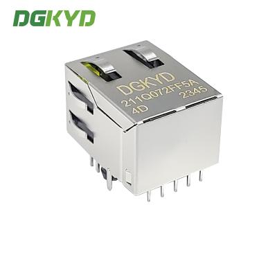 Китай Горизонтальный интерфейс RJ45 Gigabit Ethernet соединитель двуцветный световой сетевой интерфейс DGKYD211Q072FF5A4D продается