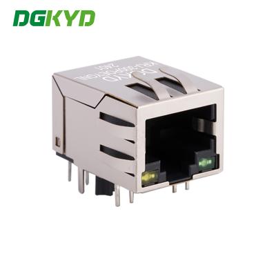 China KRJ-300POEYGNL Conector de red RJ45 de puerto único de 100 Mbps con POE RJ45 con transformer Ethernet Jack 100 Base en venta