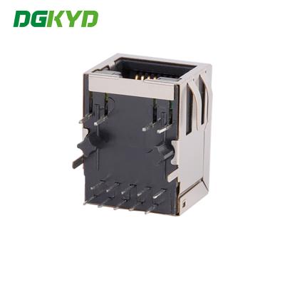 China KRJ-300POEYGNL Conector de red RJ45 de puerto único de 100 Mbps con POE RJ45 con transformer Ethernet Jack 100 Base en venta
