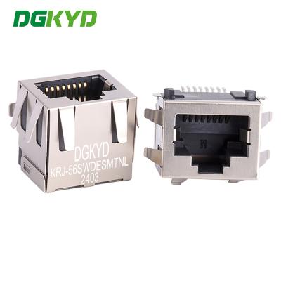 Chine KRJ-56SWDESMTNL Connecteur RJ45 à port unique sans lumière SMT sans interface réseau filtre à vendre