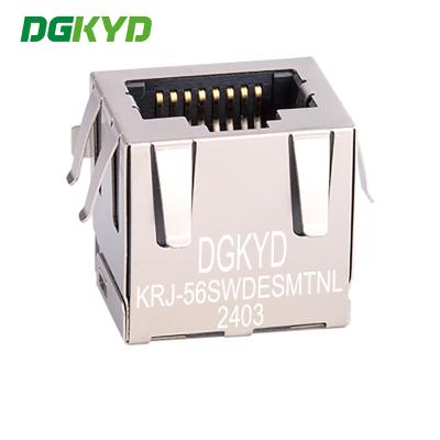 Chine KRJ-56SWDESMTNL Connecteur RJ45 à port unique sans lumière SMT sans interface réseau filtre à vendre