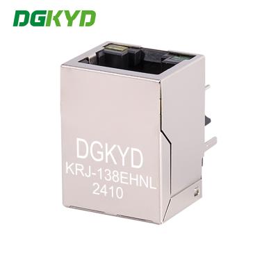 China KRJ-138EHNL 8p8c Red 100 megabit cat6 RJ45 Conector con magnetismo interno, conector registrado en venta
