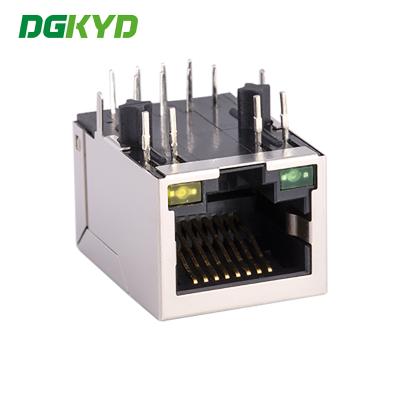 China KRJ-138EHNL 8p8c Red 100 megabit cat6 RJ45 Conector con magnetismo interno, conector registrado en venta