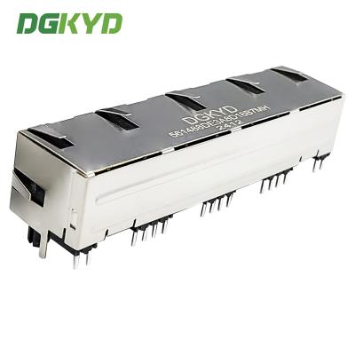 China Interfaz de red RJ45 directa 1X4 con blindaje de banda de luz 8P8C Conector RJ45 DGKYD561488DE3A8D18B7MH en venta