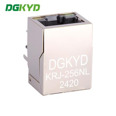 China RJ45 conector de puerto único con transformador 10/100BASE conector Ethernet integrado en venta