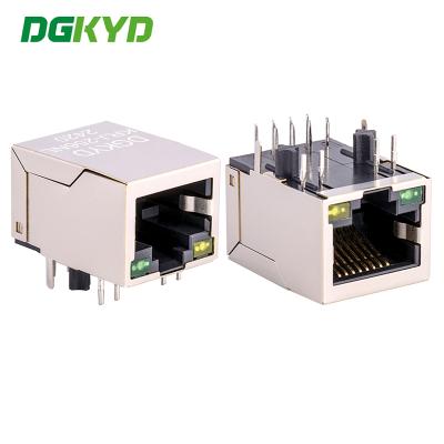 China RJ45 conector de puerto único con transformador 10/100BASE conector Ethernet integrado en venta