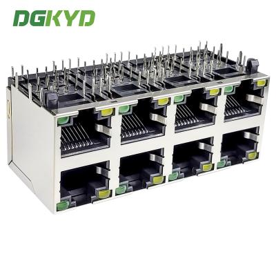 China Conector RJ45 2X4 con enchufe de malla blindada con banda de luz enchufe modular DGKYD59212488AB1A1DY1E022 en venta