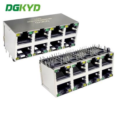 China Conector RJ45 2X4 con enchufe de malla blindada con banda de luz enchufe modular DGKYD59212488AB1A1DY1E022 en venta