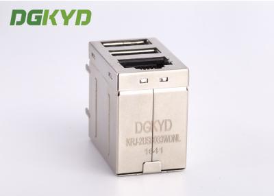 China Tipo magnético 2X1 combinado del CAT 5e RJ45 Jack With Dual Deck USB A RJ45 + 2 USB en venta