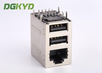 China Tipo magnético 2X1 combinado del CAT 5e RJ45 Jack With Dual Deck USB A RJ45 + 2 USB en venta