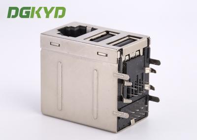 China Tipo magnético 2X1 combinado del CAT 5e RJ45 Jack With Dual Deck USB A RJ45 + 2 USB en venta
