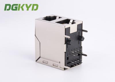 China PILA COMPENSADA protegida JACK 100 BaseT del conector del puerto dual Rj45 del Magnetics en venta