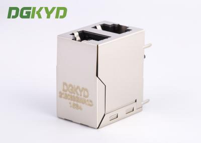 China PILA COMPENSADA protegida JACK 100 BaseT del conector del puerto dual Rj45 del Magnetics en venta