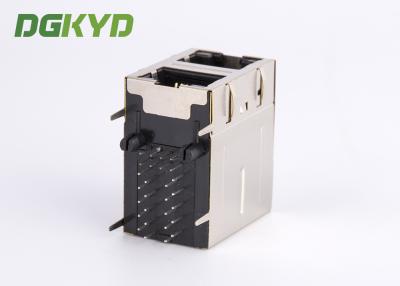 China El conector portuario RJ45 2x1 de Gigabit Ethernet Jack modular 2 compensó el St/Jk con el LED en venta