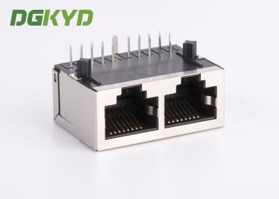 China 1 x 2 RJ45 magnético integrado portuario Jack modular 100BASE sin el LED en venta