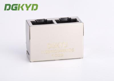 China 1 x 2 RJ45 magnético integrado portuario Jack modular 100BASE sin el LED en venta