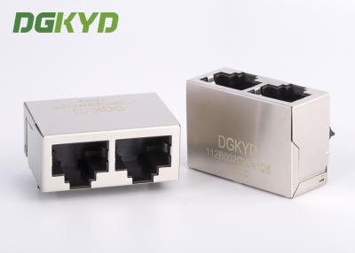 China 1 x 2 RJ45 magnético integrado portuario Jack modular 100BASE sin el LED en venta