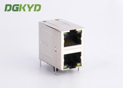 China 8P8C Cat5/5e 100Mb apiló 2 RJ45 portuario Jack Combo With Transformer en venta