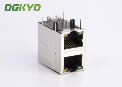 China 8P8C Cat5/5e 100Mb apiló 2 RJ45 portuario Jack Combo With Transformer en venta