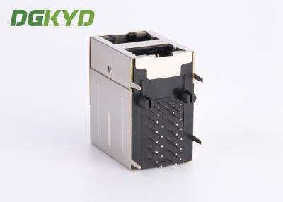 China 8P8C Cat5/5e 100Mb apiló 2 RJ45 portuario Jack Combo With Transformer en venta