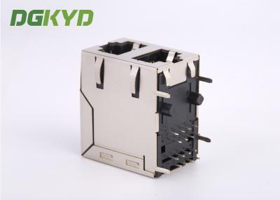 China 2x1 de modulaire Schakelaar van Jack Stack Dual Port RJ45 Magnetics 100Mb Ethernet Te koop
