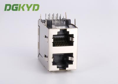 China 2x1 de modulaire Schakelaar van Jack Stack Dual Port RJ45 Magnetics 100Mb Ethernet Te koop