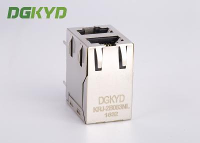 China 2x1 de modulaire Schakelaar van Jack Stack Dual Port RJ45 Magnetics 100Mb Ethernet Te koop