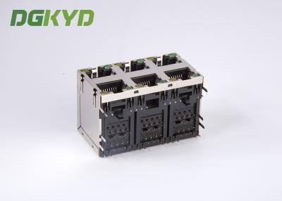China El poder de KRJ -5921S2X3YGZENL sobre el metal del conector de Ethernet Rj45 protegió la pila 2X3 G/Y LED en venta
