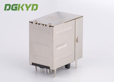China Conector del puerto dual RJ45 de la pila de Ethernet del gigabit con el transformador para Ethernet industial en venta