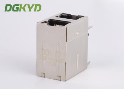 China Conector del puerto dual RJ45 de la pila de Ethernet del gigabit con el transformador para Ethernet industial en venta