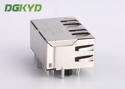 China 1 x 2 BASE modular portuaria del RJ45 Jack With Internal Isolation Transformer 1000 de ángulo recto en venta