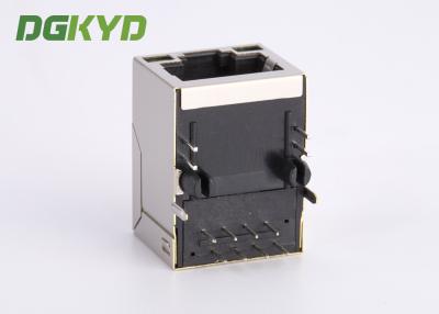 China Einzelner abgeschirmter integrierter Porttransformator modularer Jack Rj 45 für Telekommunikations-Übermittler RJ45 mit Transformator zu verkaufen