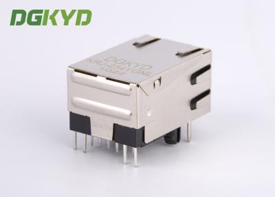 China 10/100 solo conector bajo de Ethernet del enchufe modular del puerto 6P8C RJ45 con el filtro del lan en venta