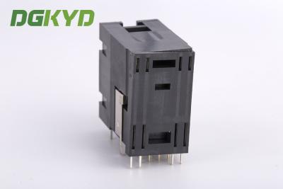 China Conector portuario doble RJ45 de la pila sin blindaje 2x1 sin el zócalo de Ethernet del transformador en venta