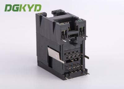 China Conector portuario doble RJ45 de la pila sin blindaje 2x1 sin el zócalo de Ethernet del transformador en venta