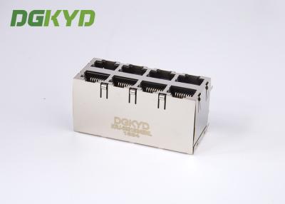 China 2X4 modificados para requisitos particulares se doblan zócalo múltiple de Ethernet del puerto de la hembra 8 de los conectores del puerto de la cubierta RJ45 en venta