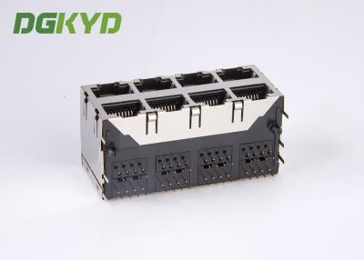 China 2X4 modificados para requisitos particulares se doblan zócalo múltiple de Ethernet del puerto de la hembra 8 de los conectores del puerto de la cubierta RJ45 en venta