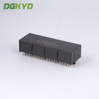 China 1x4 cuatro de los puertos RJ45 del PWB del conector de la etiqueta zócalos sin blindaje del interruptor de Ethernet abajo en venta