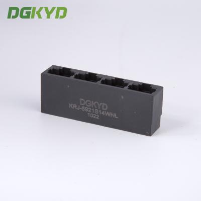 China 1x4 cuatro de los puertos RJ45 del PWB del conector de la etiqueta zócalos sin blindaje del interruptor de Ethernet abajo en venta