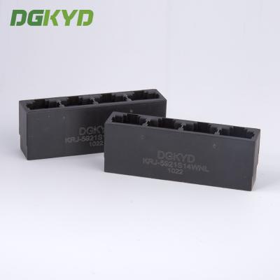 China 1x4 cuatro de los puertos RJ45 del PWB del conector de la etiqueta zócalos sin blindaje del interruptor de Ethernet abajo en venta
