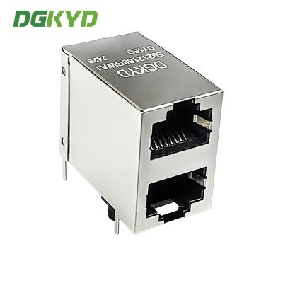 China Conector blindado con varios puertos RJ45 sin blindaje de banda de luz tipo apilado DGKYD59212188GWA1DY1EG en venta