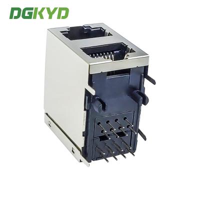 China Conector blindado con varios puertos RJ45 sin blindaje de banda de luz tipo apilado DGKYD59212188GWA1DY1EG en venta