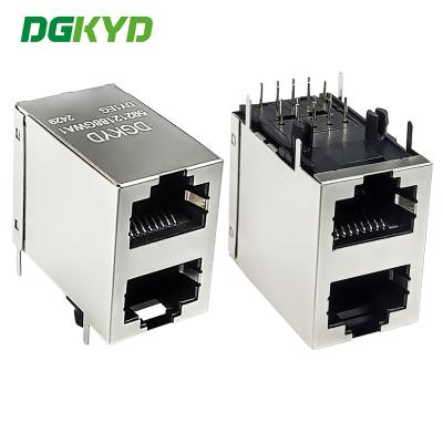 China Conector blindado con varios puertos RJ45 sin blindaje de banda de luz tipo apilado DGKYD59212188GWA1DY1EG en venta