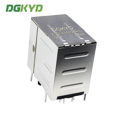 China Conector de puertos múltiples RJ45 2X1 enchufe de bloque modular Gigabit filtro 6U DGKYD21Q042AB2A4D068 en venta