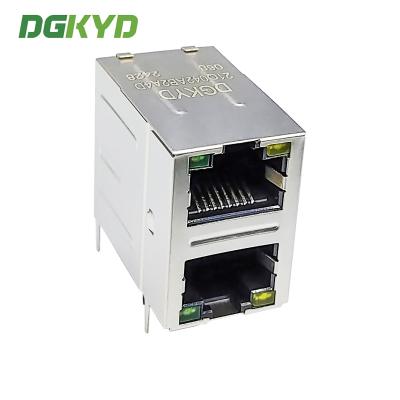 China Conector de puertos múltiples RJ45 2X1 enchufe de bloque modular Gigabit filtro 6U DGKYD21Q042AB2A4D068 en venta