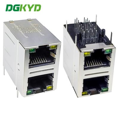 China Conector de puertos múltiples RJ45 2X1 enchufe de bloque modular Gigabit filtro 6U DGKYD21Q042AB2A4D068 en venta